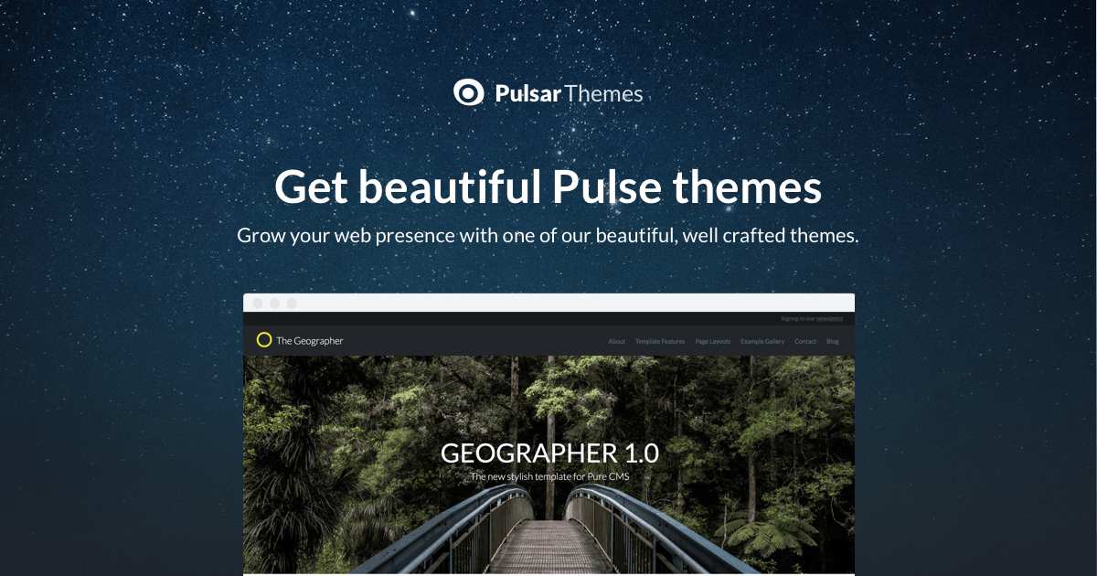 Pulsar - Creating beautiful Pulse CMS themes